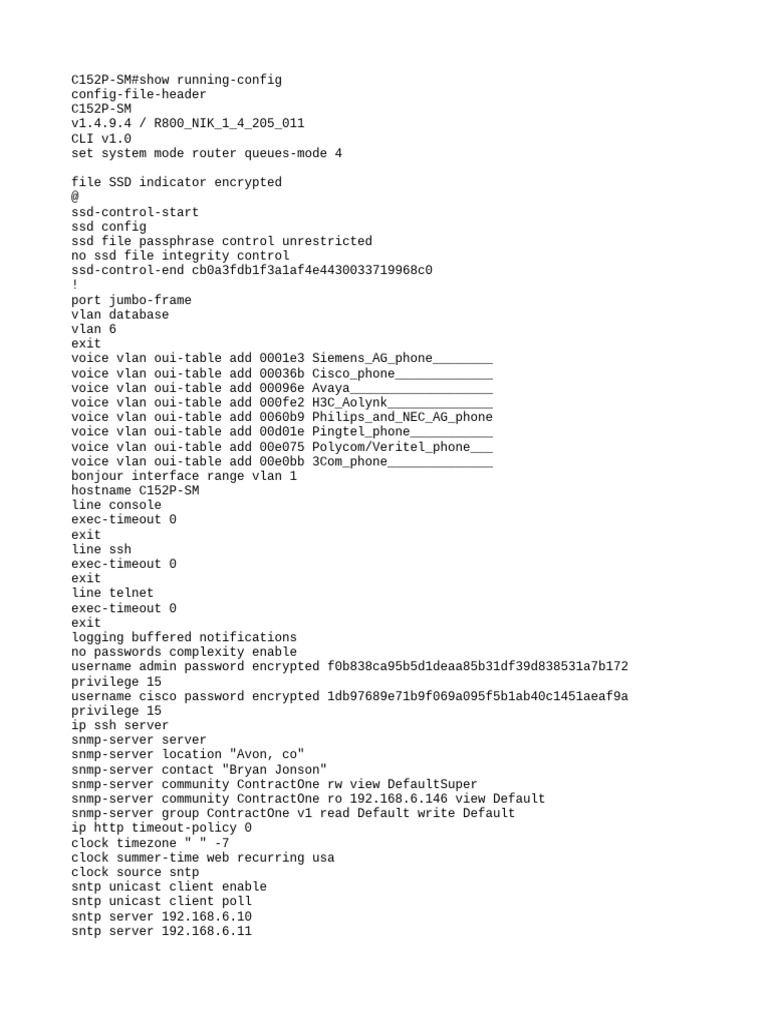 Cisco Switch Configuration Pdf Ip Address Secure Shell
