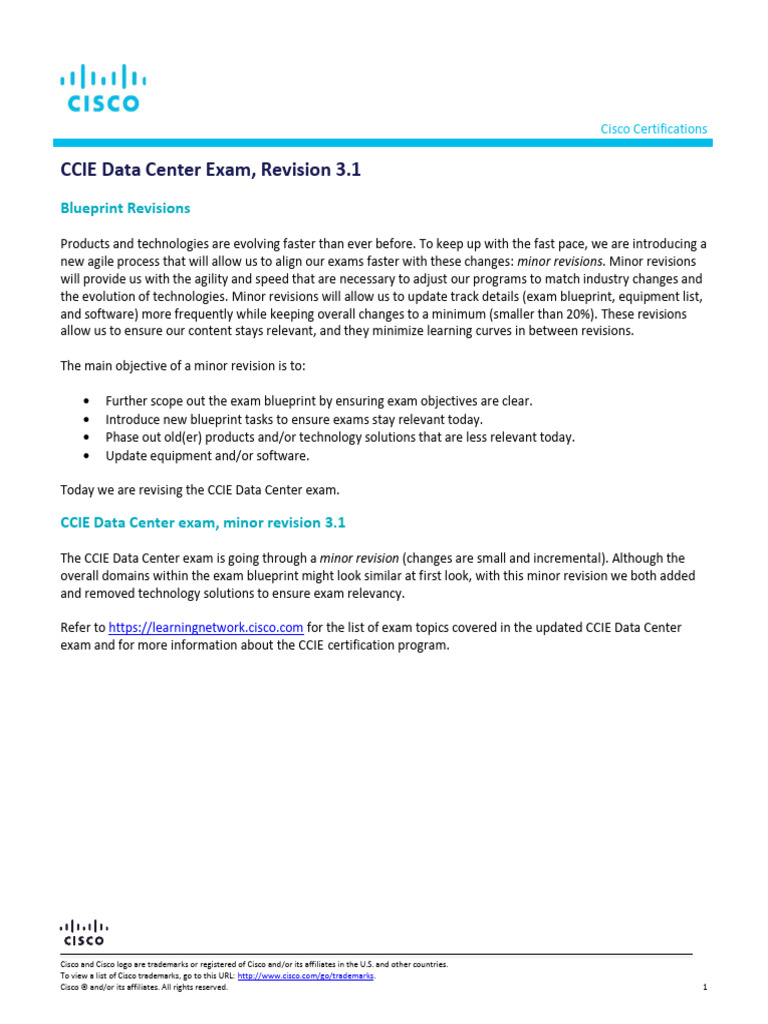 CCIE DC v3.1 Release Notes | PDF | Computer Network | Cisco Certifications