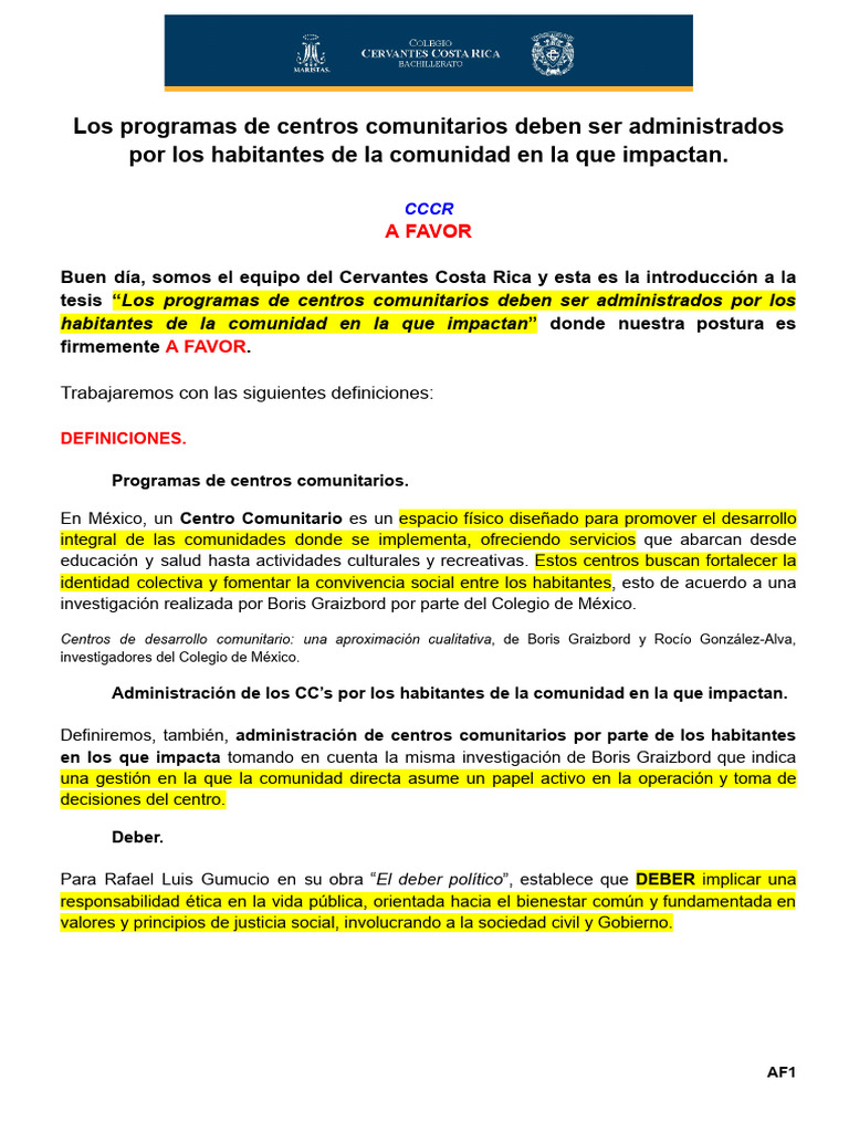 AF - CERVANTESA - DOSSIER - Los Programas de Centros Comunitarios Deben ...