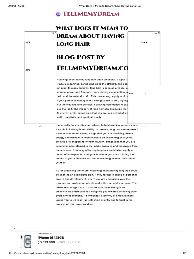 6what Does It Mean To Dream About Having Long Hair | PDF | Spirituality