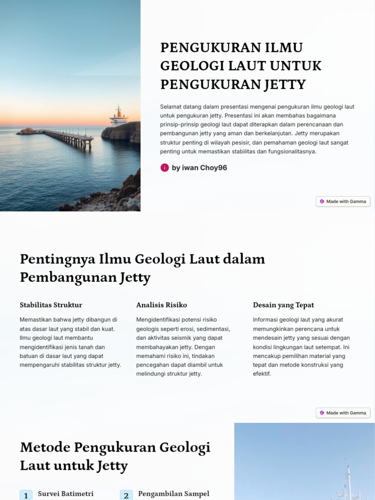 Pengukuran Ilmu Geologi Laut Untuk Pengukuran Jetty | PDF