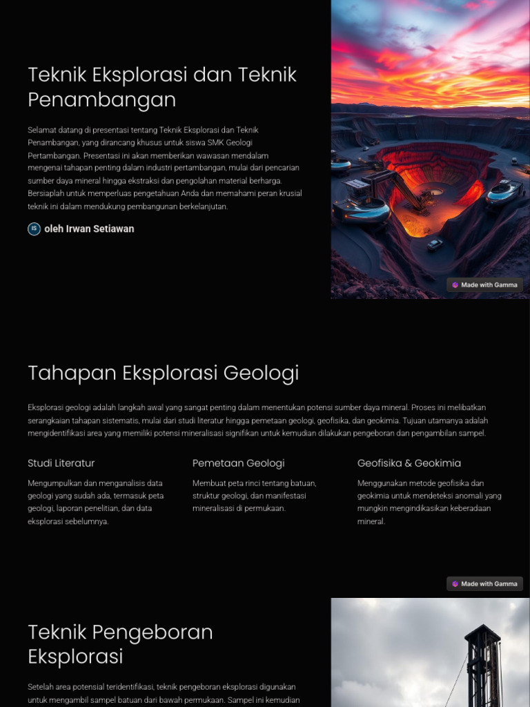 Teknik Eksplorasi Dan Teknik Penambangan | PDF