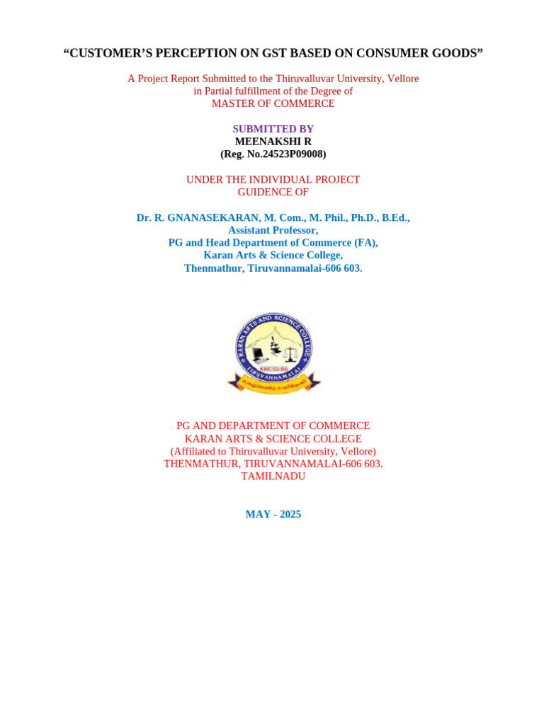 Mcom Sem 4 Project Final 2 | PDF | Taxes | Excise