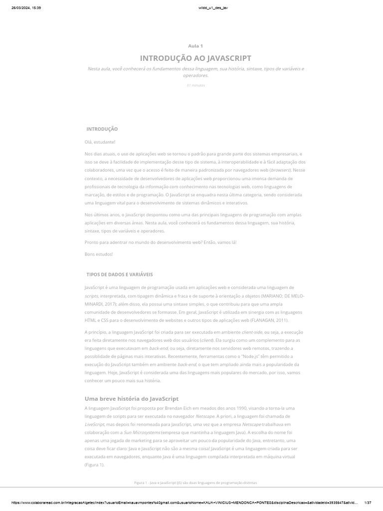 Faculdade | PDF | Script Java | Rede mundial de computadores