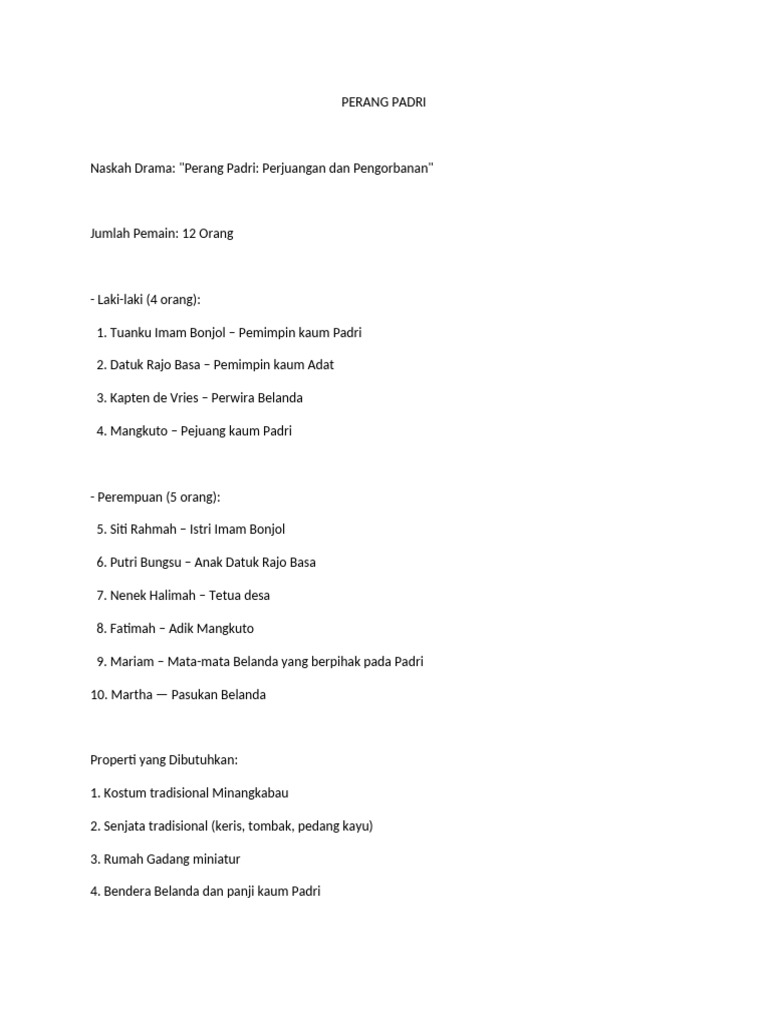 PERANG PADRI-UPRAK SEJARAH update | PDF