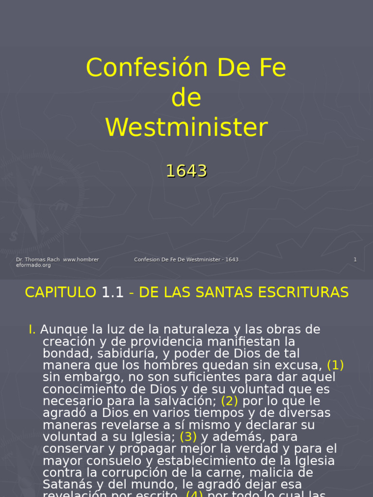 Confesión de Fe de Westminster 1643 | PDF | Biblia | Cristo (título)