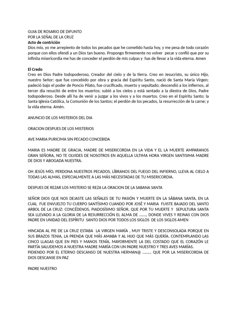 Guia de Rosario de Difunto | PDF | María, madre de Jesús | Cristo (título)