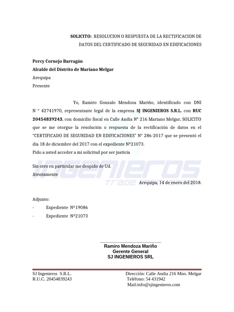 Solicitud de Modificacion 2 | PDF