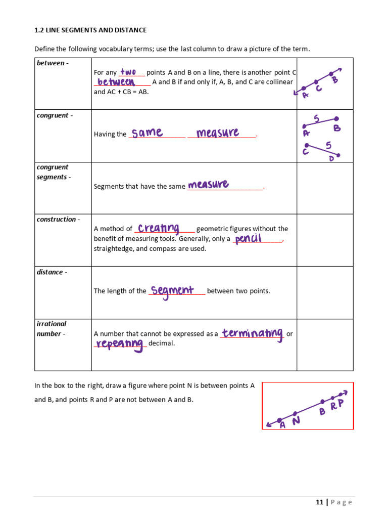 Line Segments and Distance Concepts | PDF | Classical Geometry ...