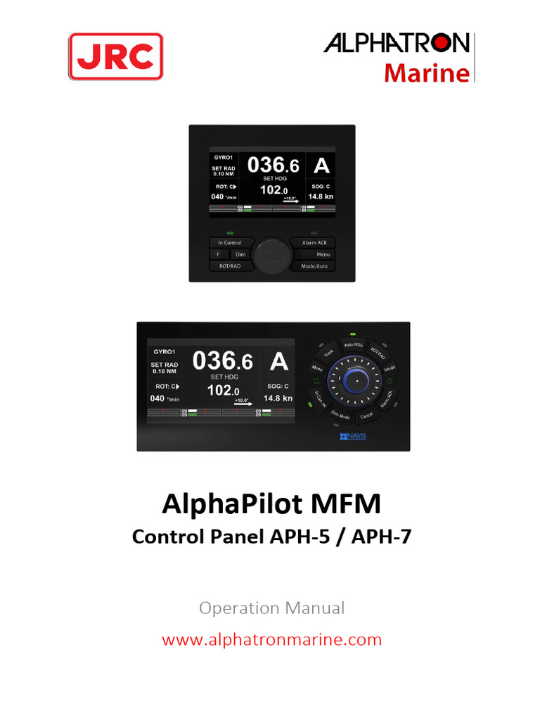 PilotSea Alphatron AlphaPilot MFM Operation Manual Control Panel APH-5-7 28-7-2021 | PDF | Menu ...