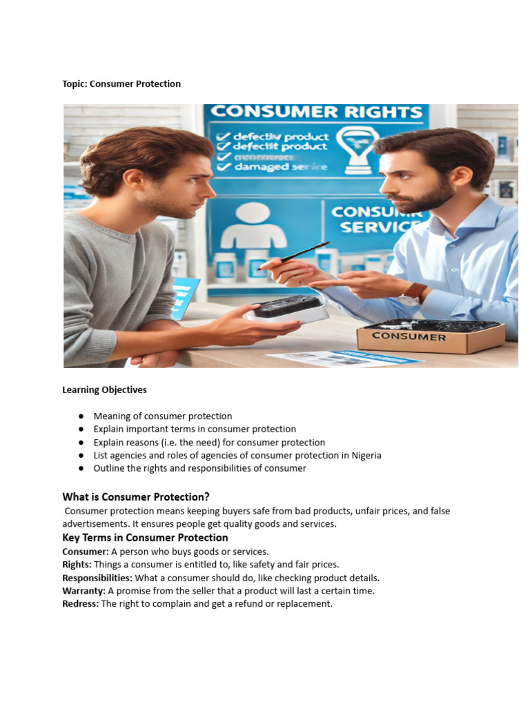 Topic Consumer Protection | PDF