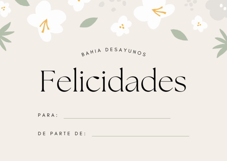 Tarjeta Horizontal Gift Card Flores Rosa Elegante PDF | PDF