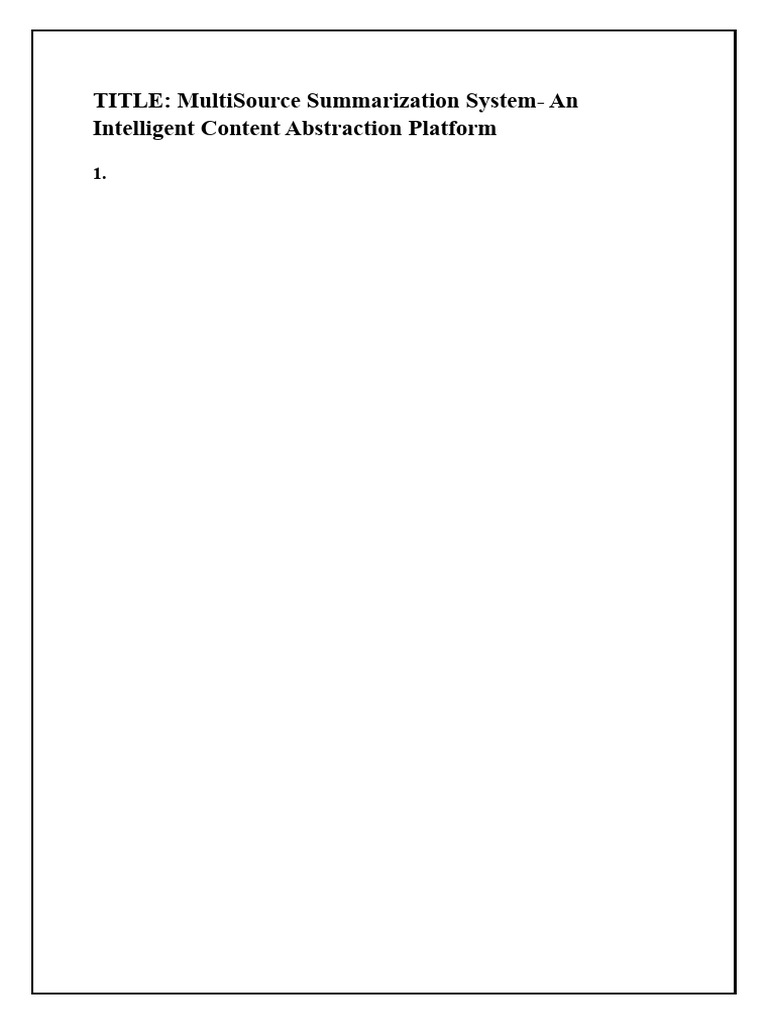 Ai-Text Summarization Synopsis | PDF | Usability | World Wide Web