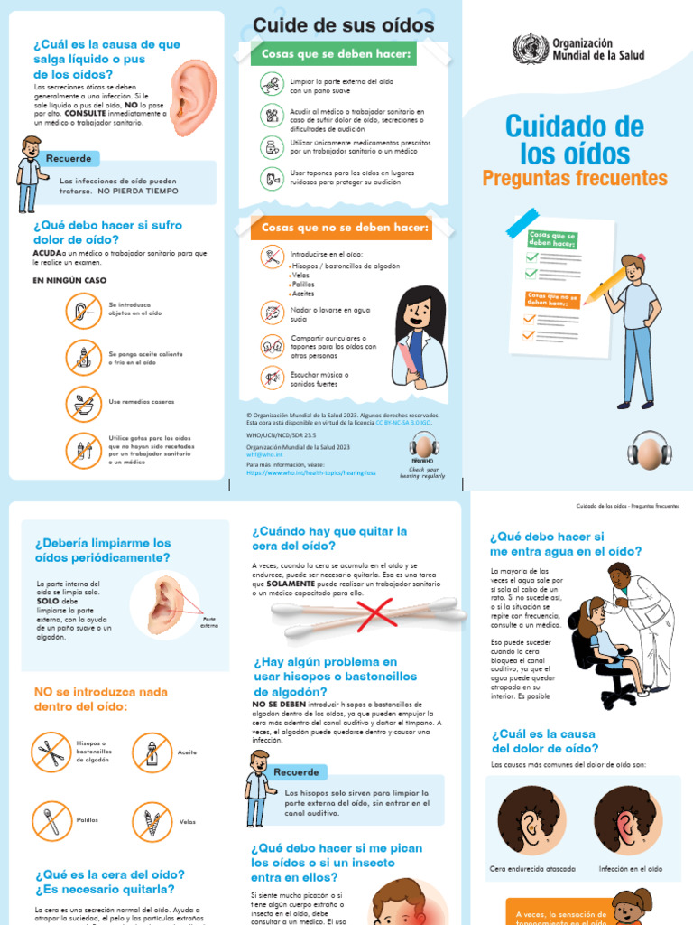 0123 Tips For Healthy Ears Flyer Spanish DG | PDF | Oído | Órganos ...