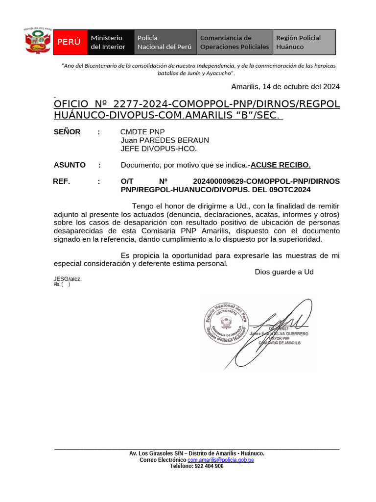 Oficio 2277-2024 | PDF