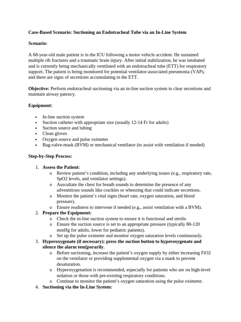 In-Line Suctioning for ETT Care | PDF | Clinical Medicine | Medical ...