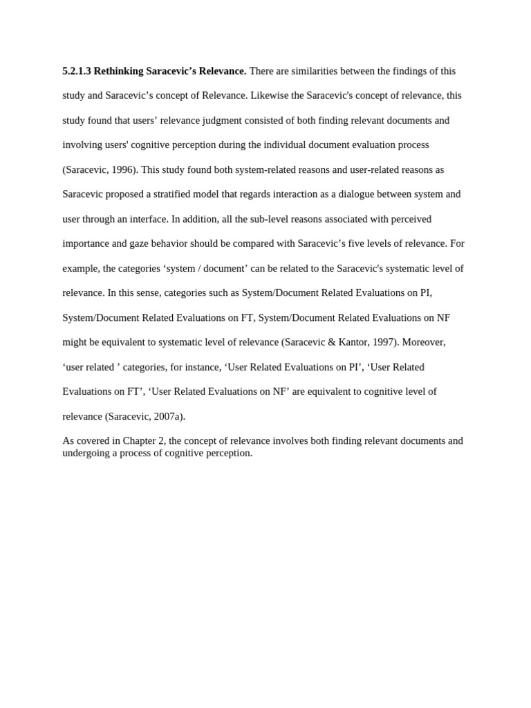 5.2.1.3 Rethinking Saracevic's Relevance | PDF