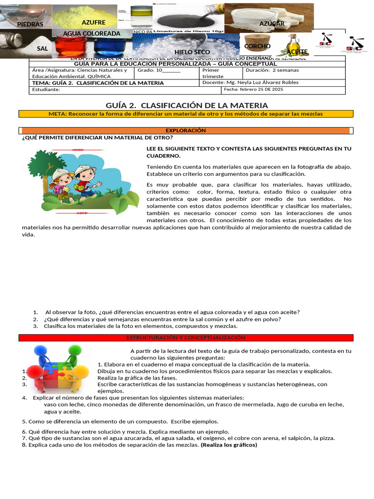 Clasificación de la Materia en Química | PDF | Sustancias químicas | Mezcla