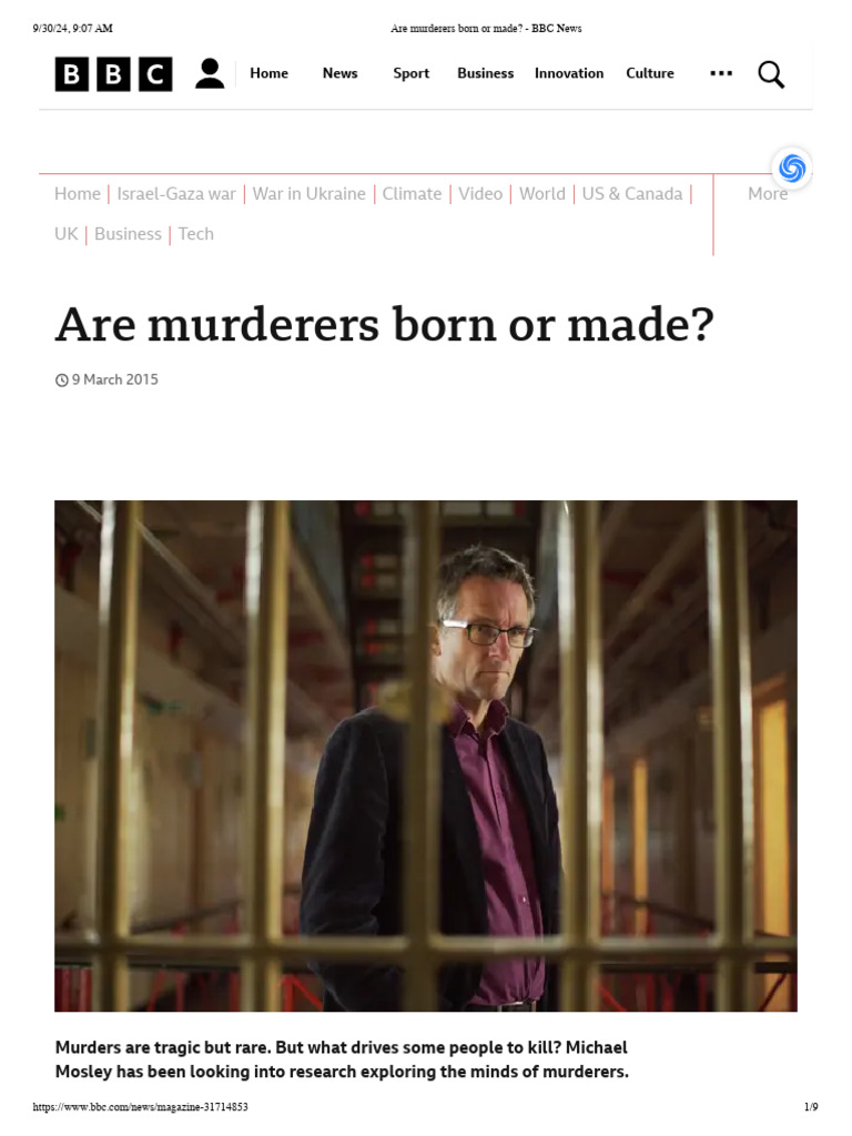 Nature vs. Nurture in Murderers | PDF | Violence | Psychology