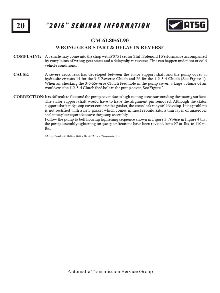 6L80 Wrong Gear Start Delay in Reverse P0751 | PDF | Automatic ...