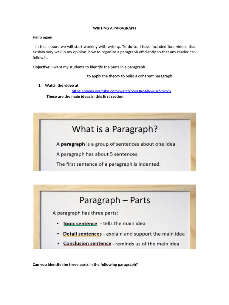Lesson 2 WRITING A PARAGRAPH | PDF | Ice | Hail