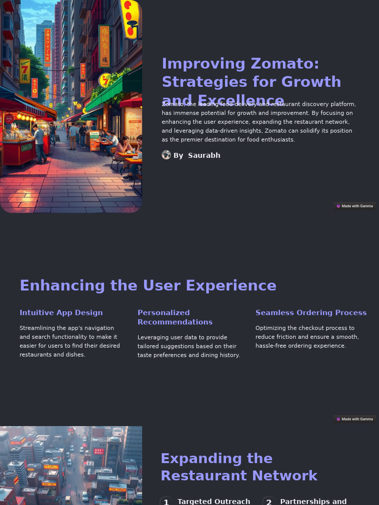 Improving Zomato Strategies For Growth and Excellence | PDF ...