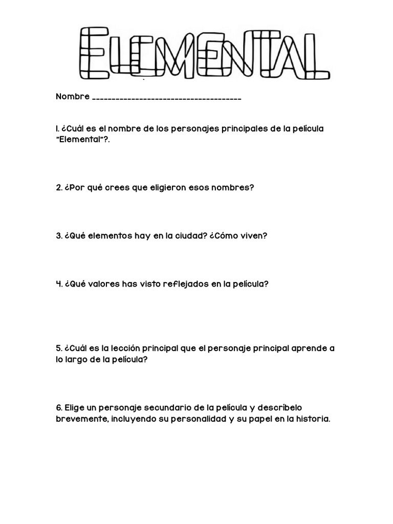 Ficha ELEMENTAL | PDF