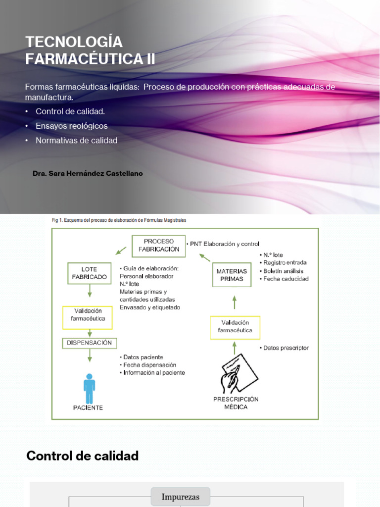 TECNOLOG-A FARMAC-UTICA II - Clase Control de Calidad y Operaciones Unitarias | PDF | Calidad ...