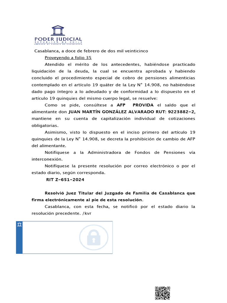 Afp Provida Juan Martín González Alvarado Rut: 9223882-2 | PDF