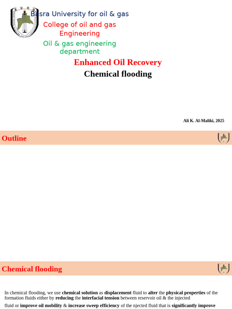 5-EOR - Chemical Flooding | PDF | Enhanced Oil Recovery | Petroleum Reservoir