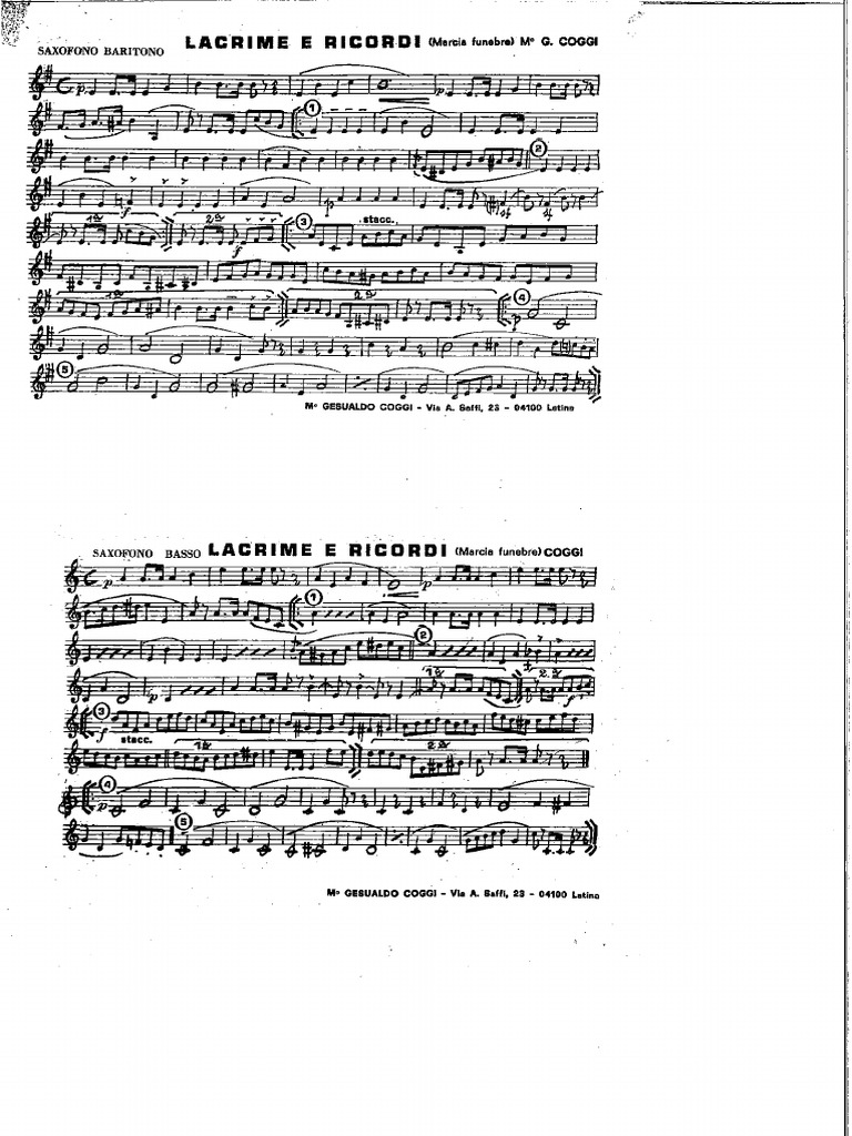 G - Sax Baritono e Sax Basso | PDF