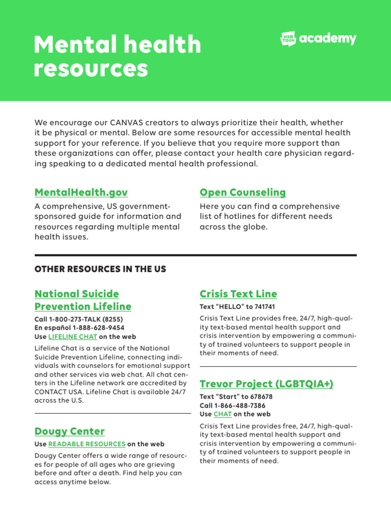 Mental Health Resources | PDF
