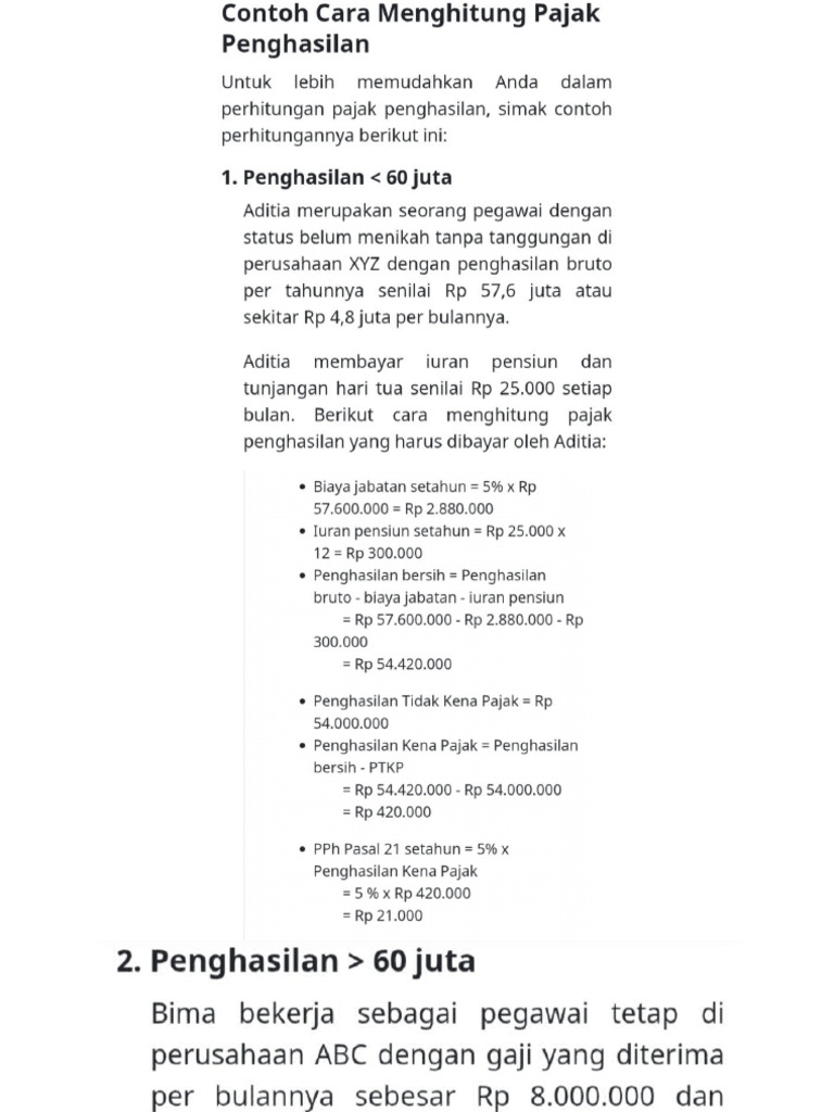 Cara Mudah Menghitung PPh | PDF