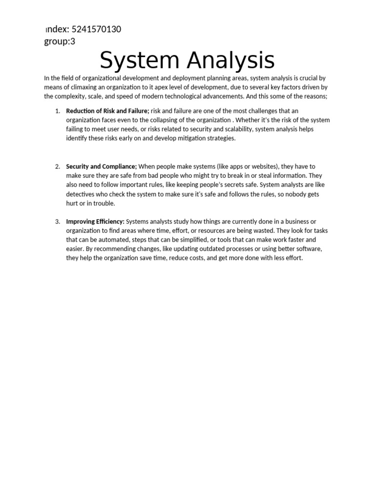 System Analysis | PDF