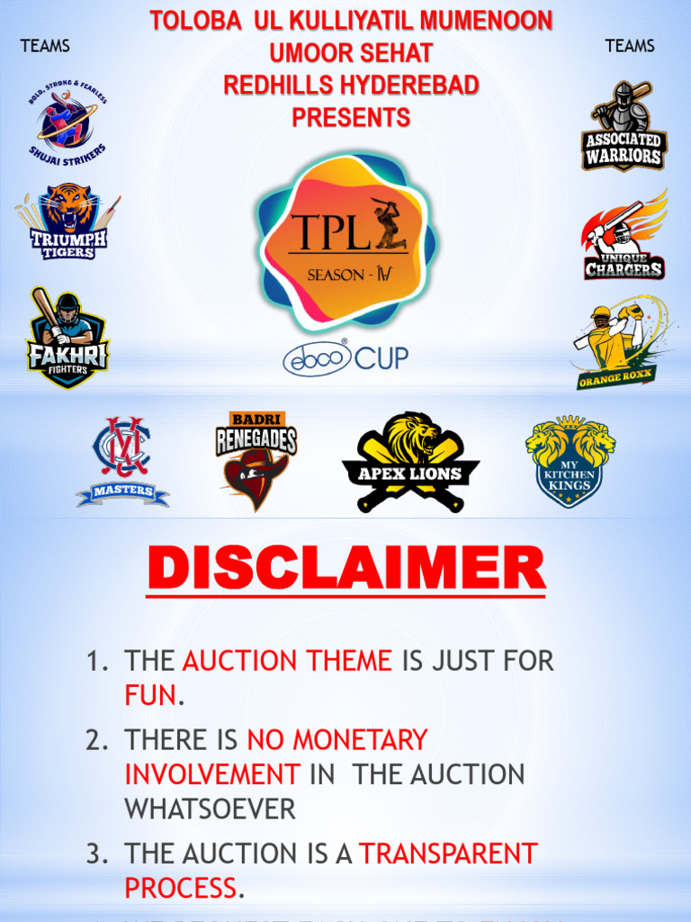TPL SEASON 4 DISCLAIMER AND AUCTION RULES | PDF
