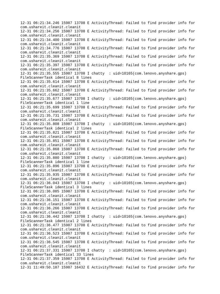 Provider Info Errors in Android Logs | PDF | Application Layer Protocols | Internet Architecture