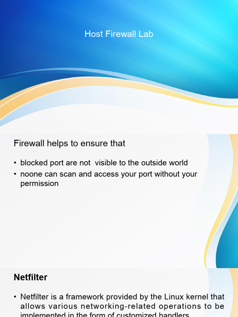 Host Firewall Lab | PDF | Internet Architecture | Internet Protocols