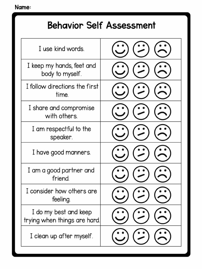 BehaviorSelfAssessment 1 | PDF