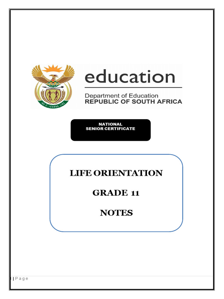 Grade 11 Life Orientation Notes | PDF | Goal | Gender Role