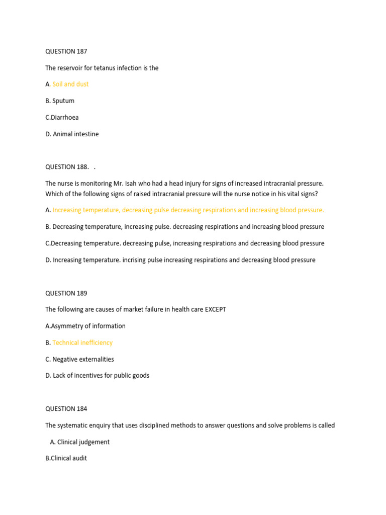NMCN 2023 - 2024 CBT For Student Nurses | PDF | Shock (Circulatory) | Vaccines