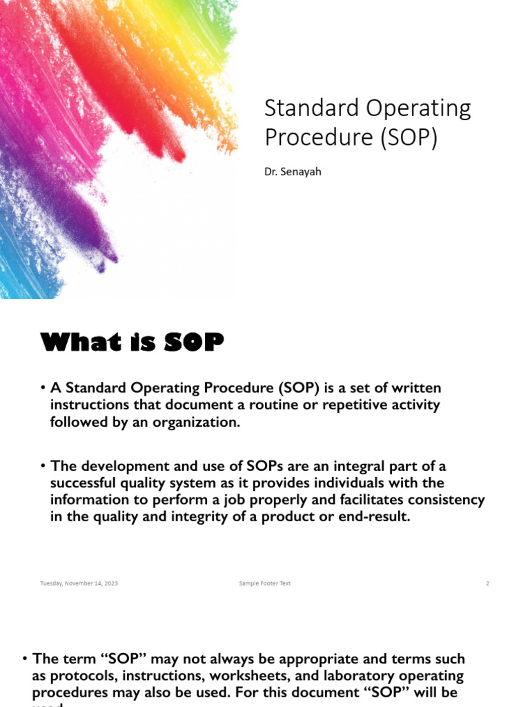 Understanding Standard Operating Procedures | PDF