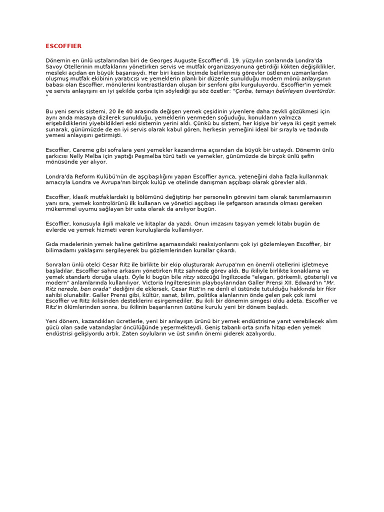 Escoffier | PDF
