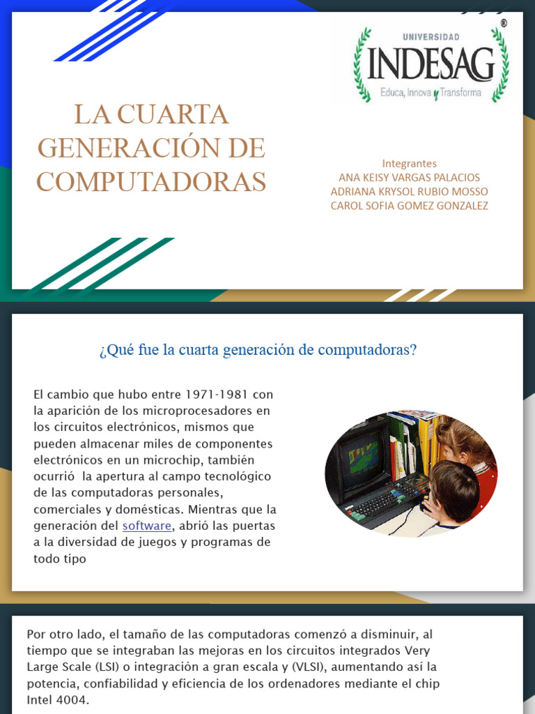Cuarta Generación - Equipo 5 | PDF | Microprocesador | Circuito integrado