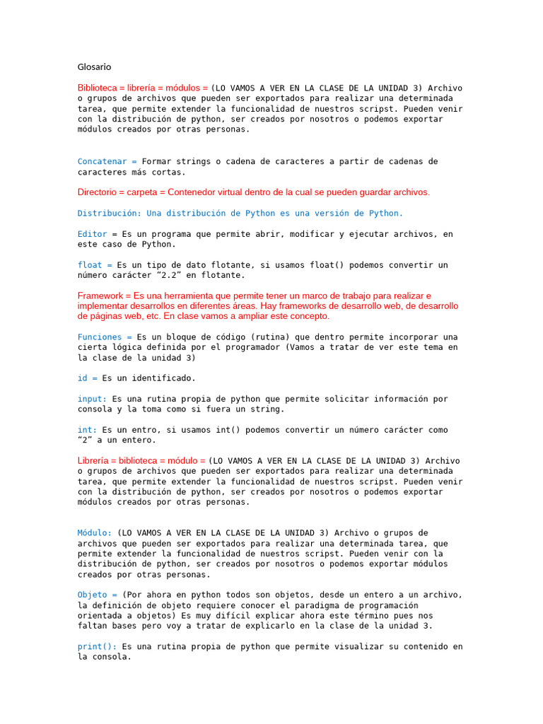 Glosario de Términos de Python | PDF | Python (lenguaje de programación) | Objeto (informática)