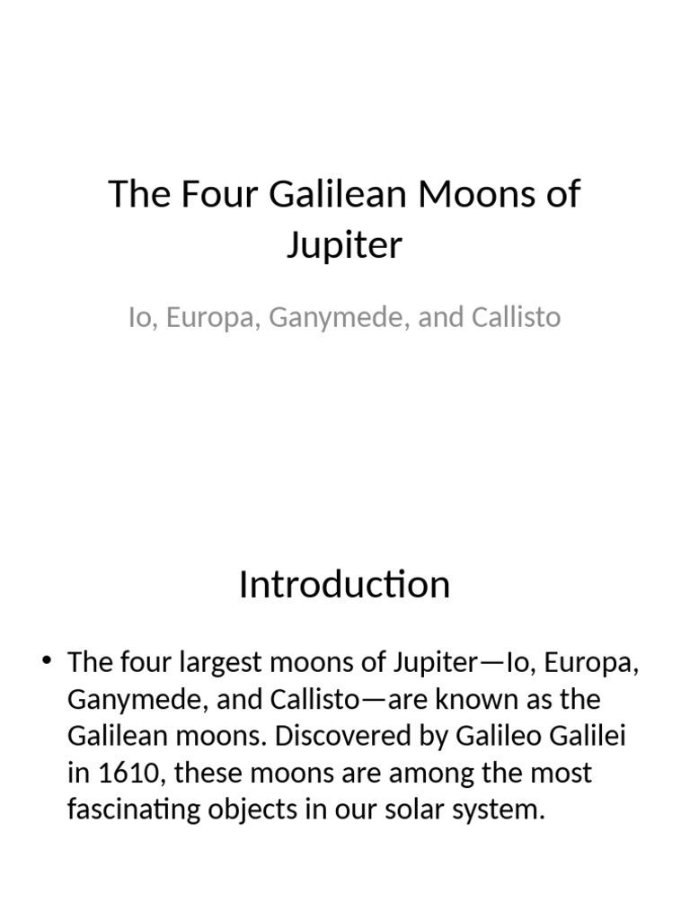 Galilean Moons Report | PDF