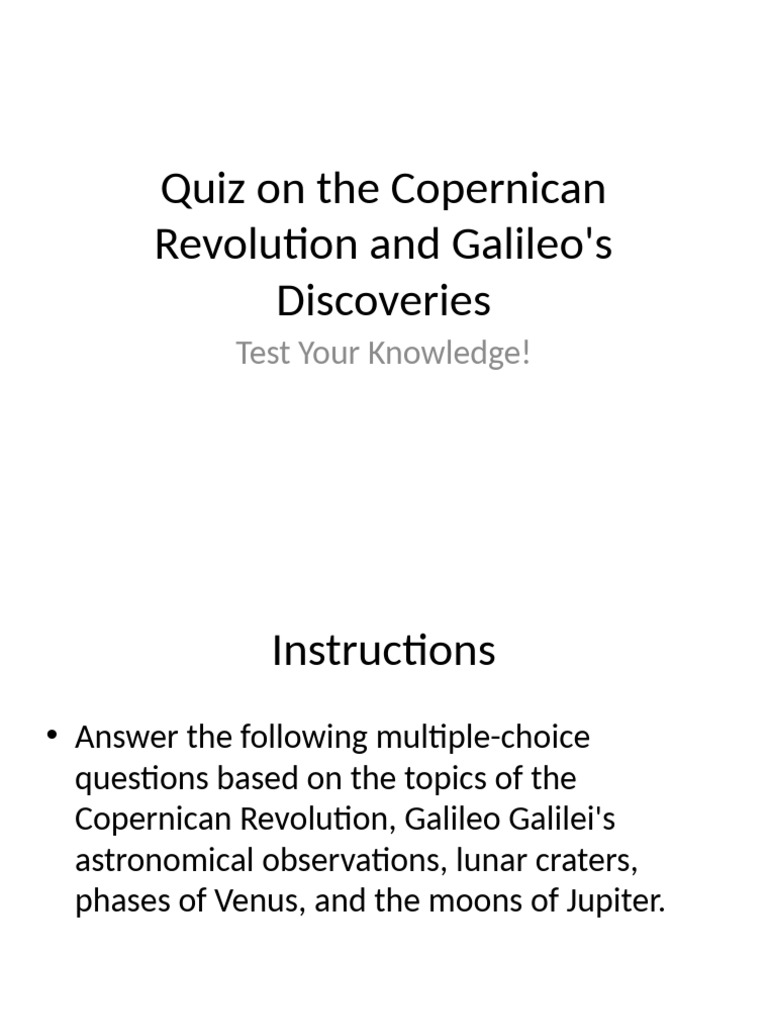 Copernican Quiz | PDF