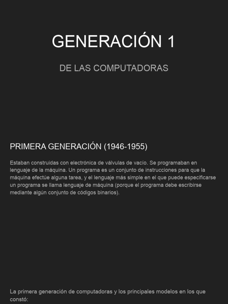 Primera Generación de Computadoras | PDF