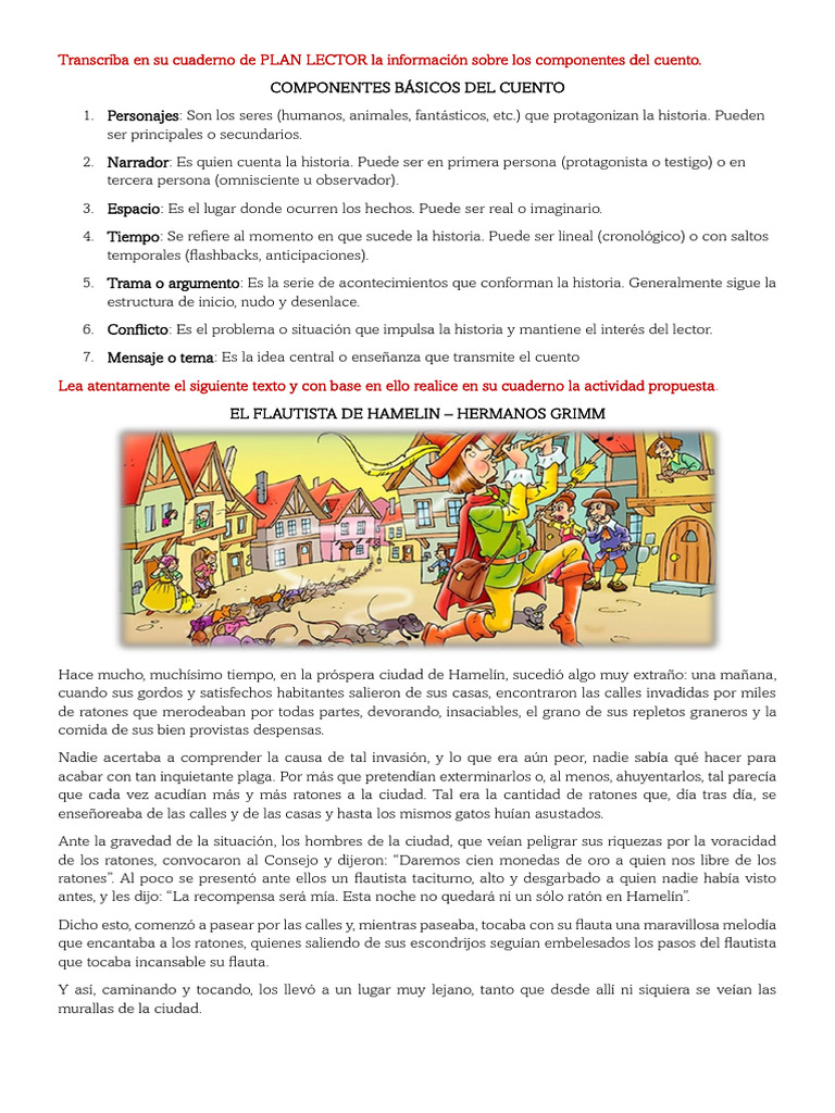 Componentes del Cuento: Análisis y Actividades | PDF
