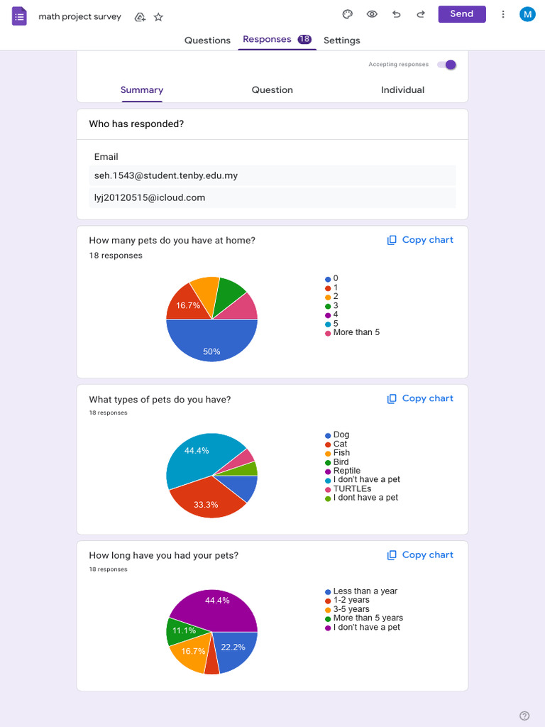 Math Project Survey - Google Forms | PDF