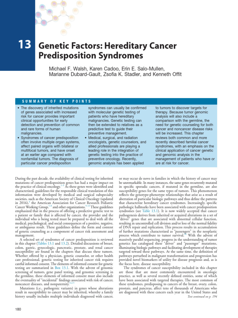 13 Genetic Factors | PDF | Cancer | Neoplasms